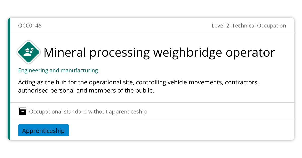 Mineral processing weighbridge operator