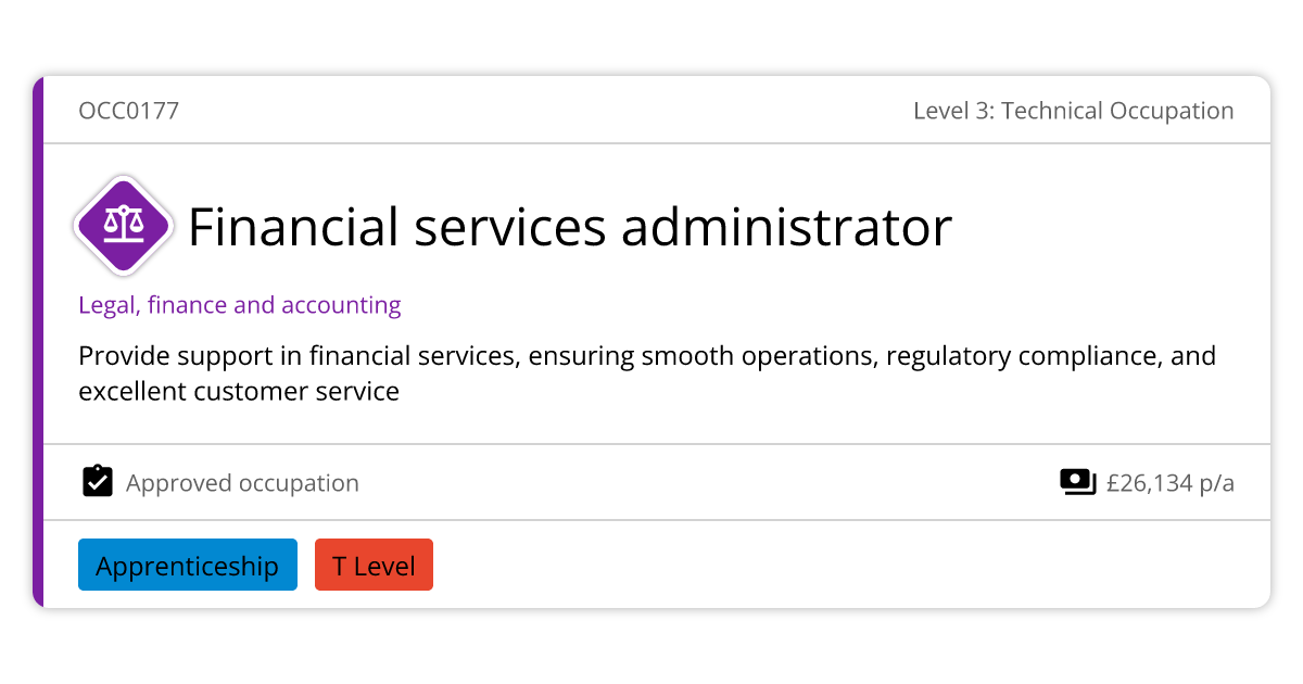 Financial services administrator