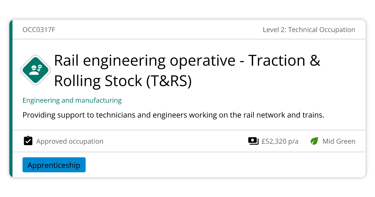 Rail engineering operative - Traction & Rolling Stock (T&RS)
