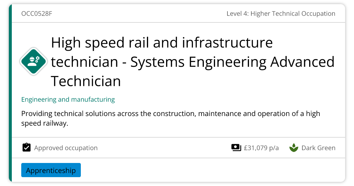High speed rail and infrastructure technician - Systems Engineering ...