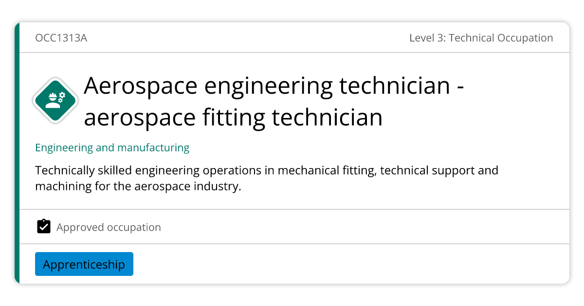 Aerospace engineering technician - aerospace fitting technician