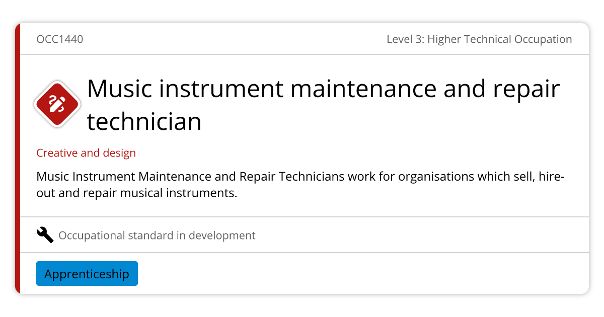 Music instrument maintenance and repair technician