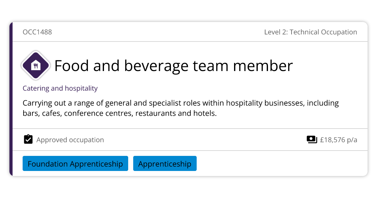 Food and beverage team member